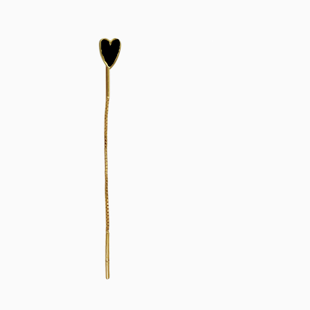 14K Goud Vergulde Doortrek Oorbellen met Roze Hartje – My Treasure Hunts